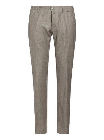 JACOB COHЁN Virgin Wool Houndstooth Tailored Pants - Taupe