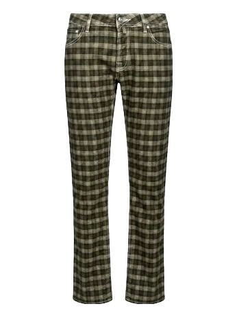 JACOB COHЁN Tartan Plaid Cotton Stretch Pants - Green