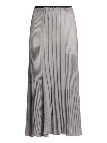 ROBERTO COLLINA Midi Skirt In Viscose And Metallic Polyester - Grey
