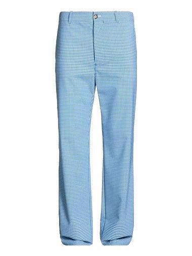 Marni Checked Straight Leg Polyester And Virgin Wool Blend Pants - Blue