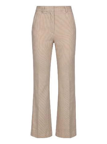 CIRCOLO 1901 Cotton Elastane Houndstooth Flare Pants - Beige
