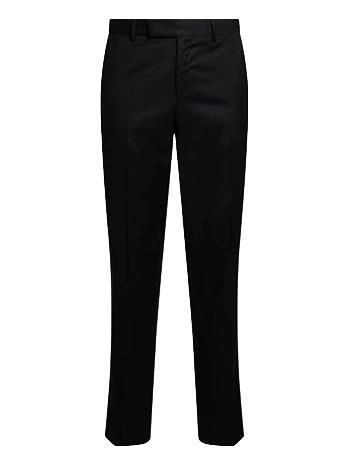 PT TORINO Virgin Wool Blend Flannel Tapered Leg High-waisted Pants - Black