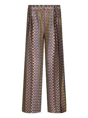 Missoni Wide-leg Knitted Viscose Pants With Signature Print - Pink