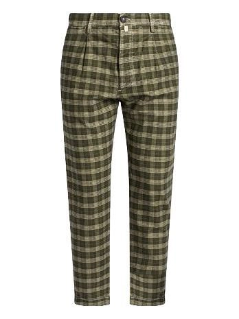 JACOB COHЁN Military Cotton-elastane Plaid Pants - Green