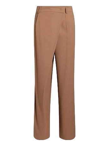 CARLA G. Straight-leg Wrap-effect Trousers - Light Brown