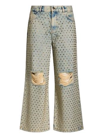 8PM Embellished Wide-leg Jeans - Blue