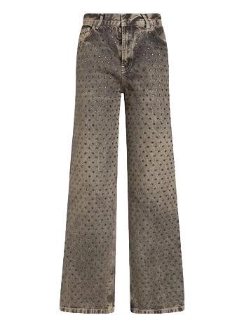 8PM Embellished Wide-leg Jeans - Grey