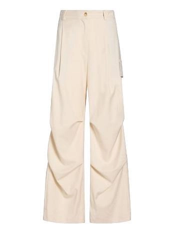 8PM Tapered Pants In Twill With Gathered Detail - White