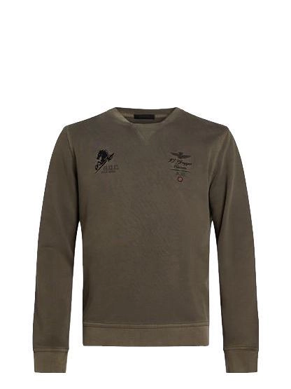 AERONAUTICA MILITARE Cotton Sweatshirt With Embroidered Logo - Green