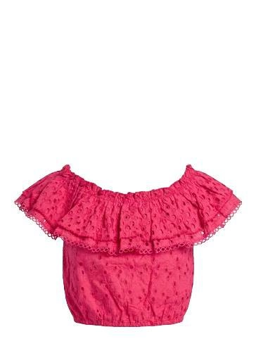 Poupette St Barth Off-the-shoulder Broderie Anglaise Cotton Top - Pink