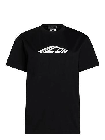 Dsquared2 Cotton T-shirt With Logo Print - Black