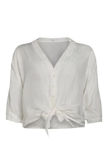 Poupette St Barth Ruched Voile Shirt - White