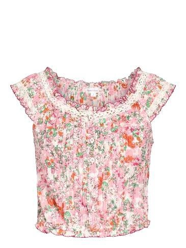 Poupette St Barth Floral Print Cropped Top - Pink