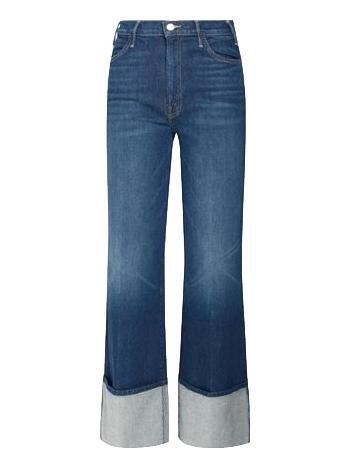 MOTHER Wide-leg Cotton And Elastane Jeans - Blue