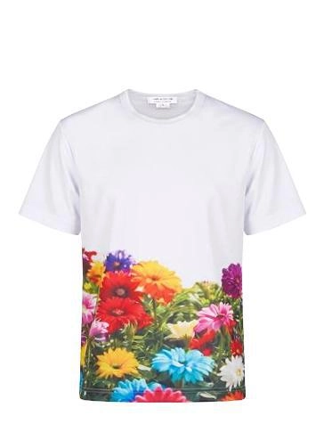 Comme Des Garçons Polyester Floral Print T-shirt - White