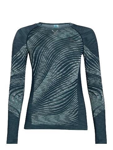 ODLO Long Sleeve T-shirt In Recycled Polyester And Polyamide Blend - Blue