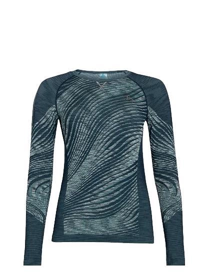 ODLO Long Sleeve T-shirt In Recycled Polyester And Polyamide Blend - Slate Blue
