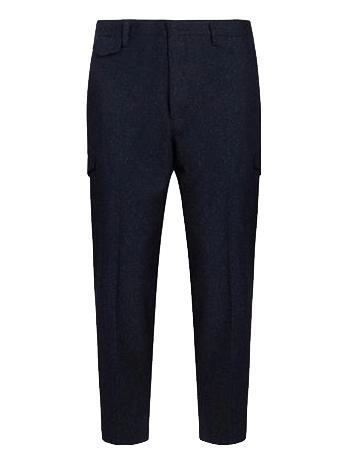BRIGLIA 1949 Virgin Wool Blend Cargo Pants - Navy
