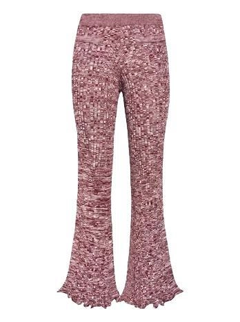 Rabanne Ribbed Knit Bootcut Pants - Brick