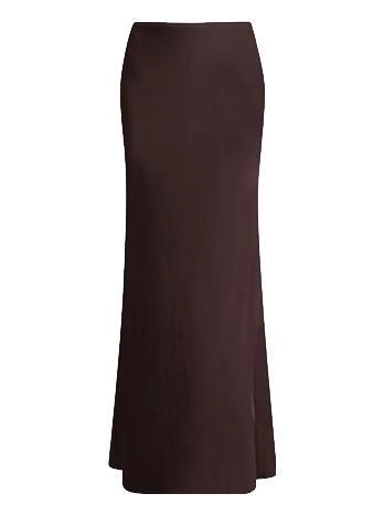 Norma Kamali Chocolate Polyester Maxi Skirt - Chocolate Brown