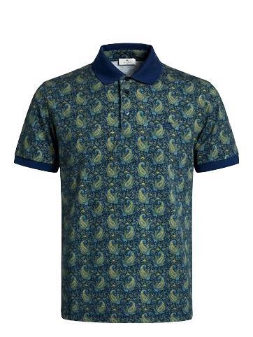 Etro Polo Shirt Size Cotton - Navy