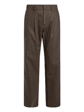 Paul & Shark Taupe Wool, Polyester, And Nylon Tailored Flannel Pants - Grey