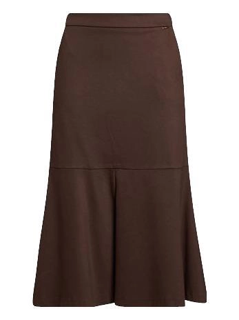 KAOS Midi Flared Skirt - Brown