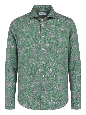 MANUEL RITZ Shirt Size Cotton, Elastane - Green