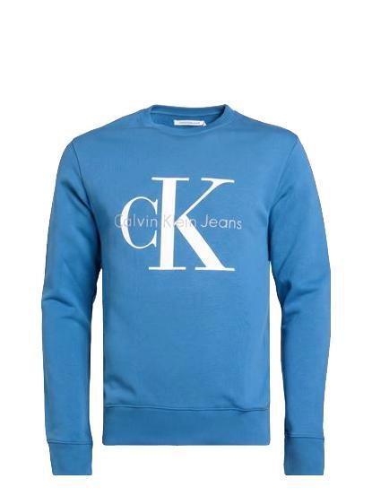 Calvin Klein Cotton Sweatshirt With Logo Print - Blue