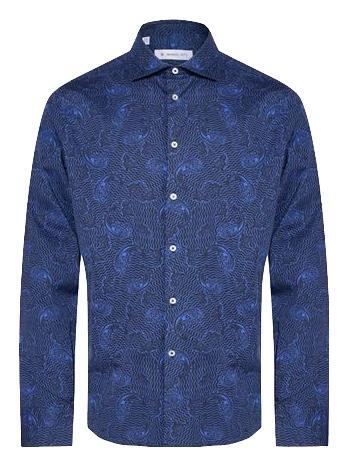 MANUEL RITZ Shirt Size Cotton, Elastane - Blue
