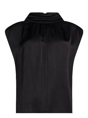 MANILA GRACE Satin Top - Black