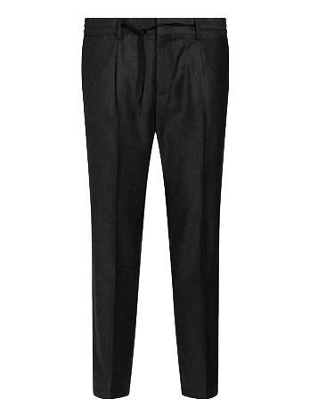 PAOLONI Virgin Wool Blend Houndstooth Tailored Trousers - Green