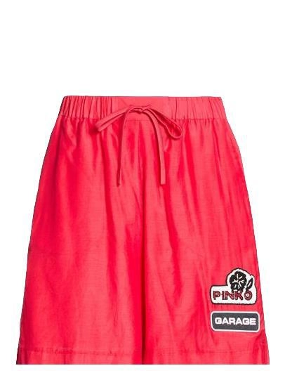Pinko Cotton And Silk Shorts - Red