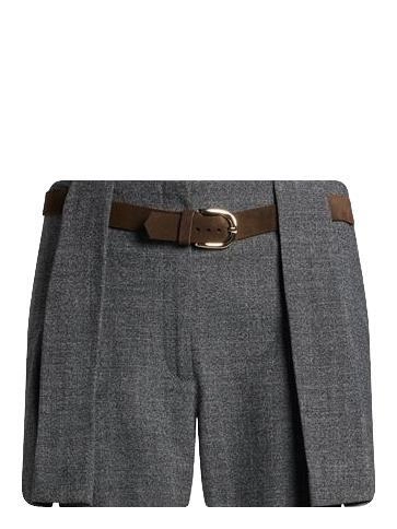 Sandro Belted Wool Blend Divided Skirt Shorts - Grey