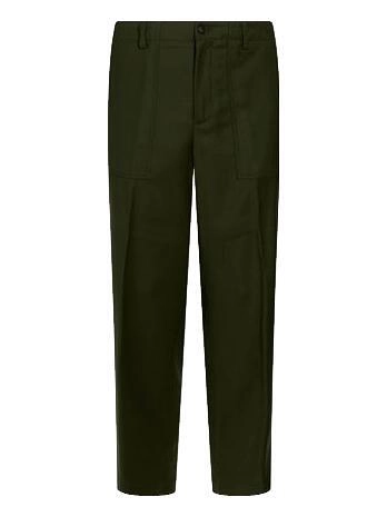 MANUEL RITZ Virgin Wool And Elastane Flannel Pants - Green