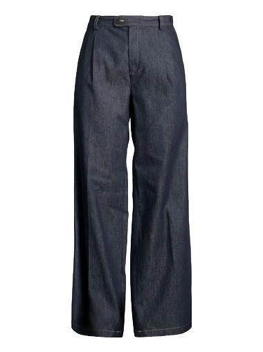 Sandro Wide-leg Cotton Chambray Pants - Blue