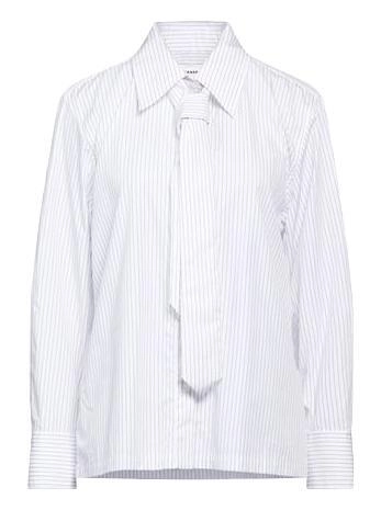 Sandro Striped Cotton Poplin Shirt With Embellishments - White
