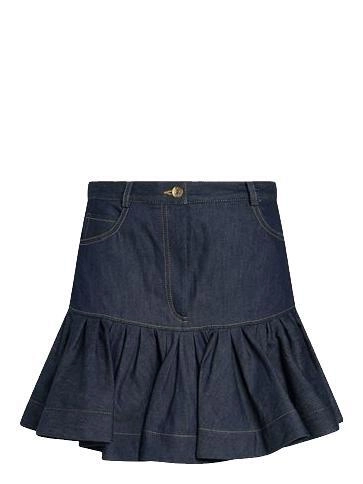 Sandro Circle Denim Skirt - Blue