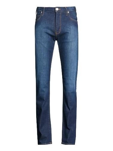 Emporio Armani Straight Leg Cotton Jeans - Blue