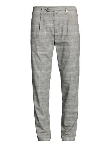 MYTHS Plaid Flannel Stretch Slim Fit Tapered Leg Pants - Black