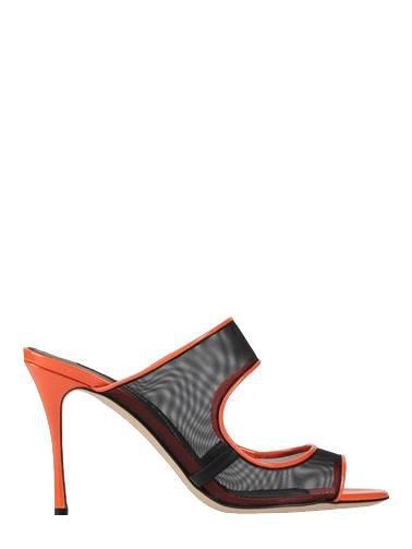 SERGIO ROSSI Lilac Leather And Textile Mesh Sandals - Orange