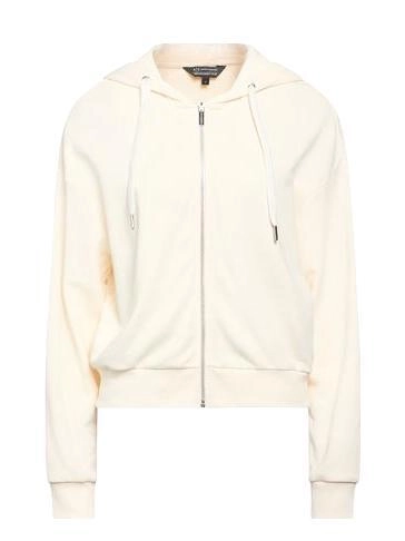Armani Exchange Zip-up Hooded Sweatshirt - Cream
