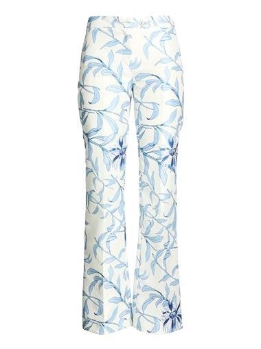 COMPAGNIA ITALIANA Floral Print Bootcut Trousers - Blue