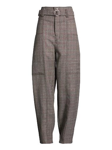 TOD'S Virgin Wool Glen Plaid Tapered Pants - Brown