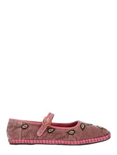 Malìparmi Velvet Mary Jane Ballet Flats With Embellishments - Beige