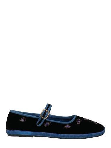 Malìparmi Velvet Mary Jane Ballet Flats - Black