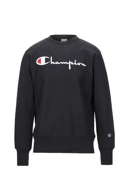 Champion Crewneck Sweatshirt With Logo - Black