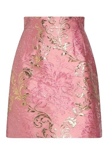 Dolce & Gabbana Brocade Floral Print Mini Skirt - Pink