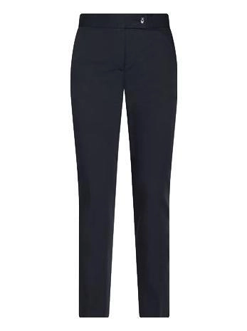 KAMPOS Tapered Viscose Blend Pants With Embroidered Logo - Navy
