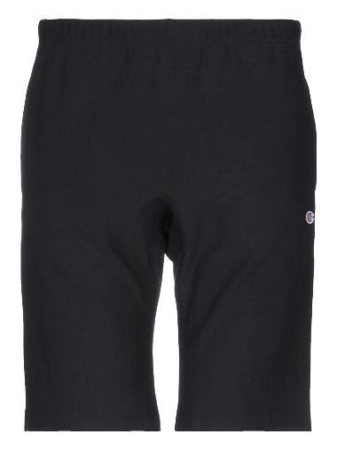 Champion Cotton Sweatshirt Fleece Bermuda Shorts - Black